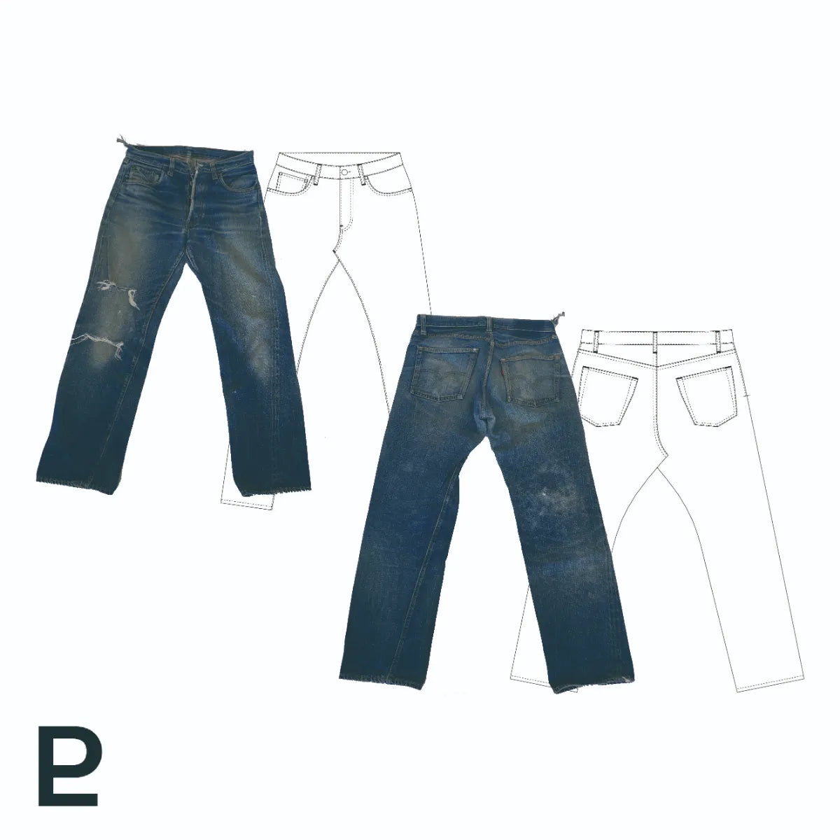 501XX-Paper patch, no guarantee ticket – PATTERN LABO